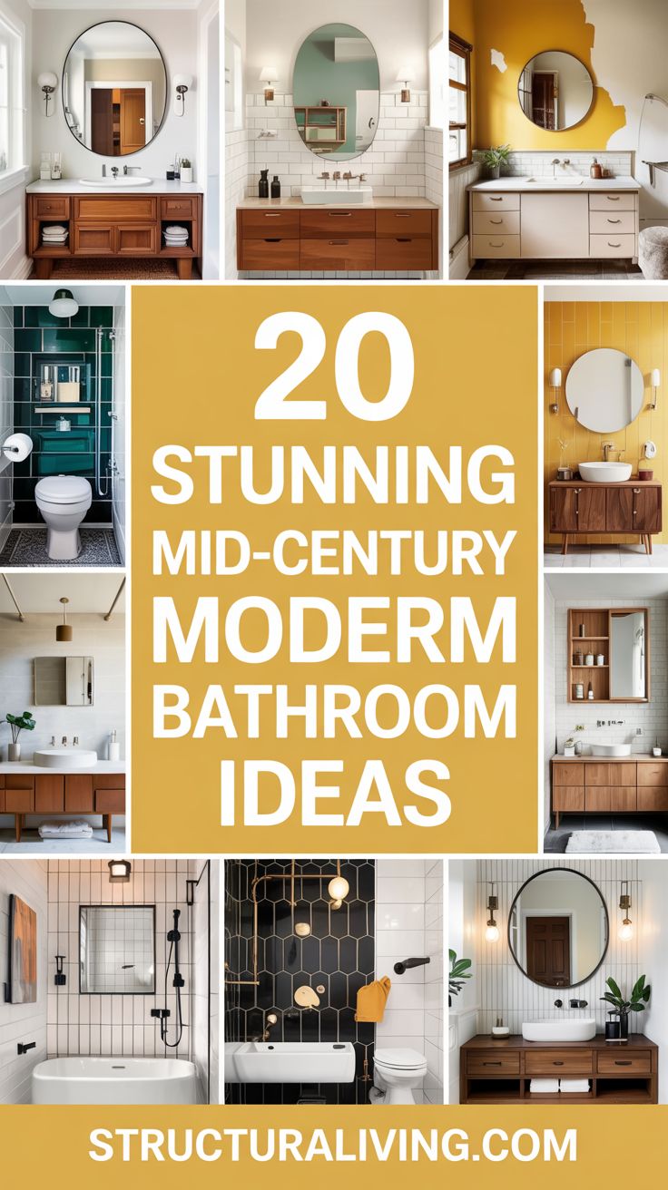 20 Stunning Mid Century Modern Bathroom Ideas You’ll Love - StructuraLiving