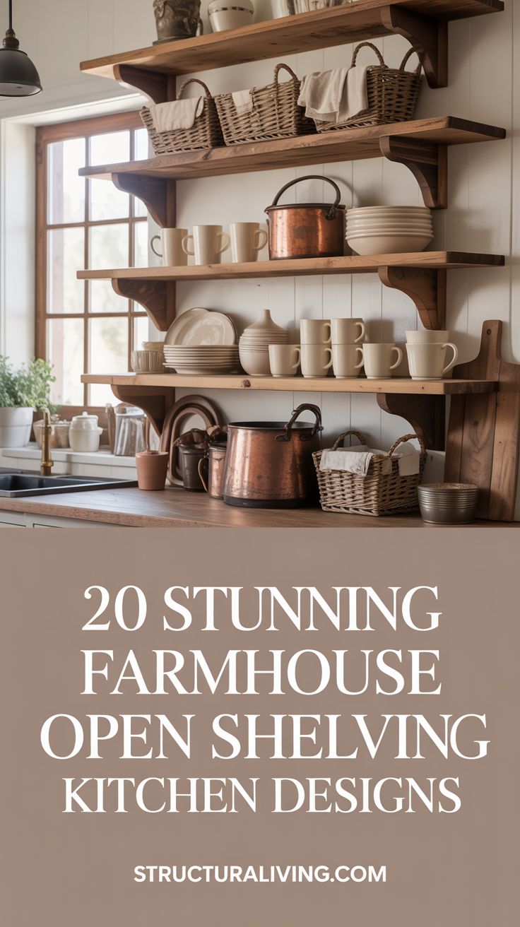 20 Stunning Farmhouse Open Shelving Kitchen Designs to Inspire You ...