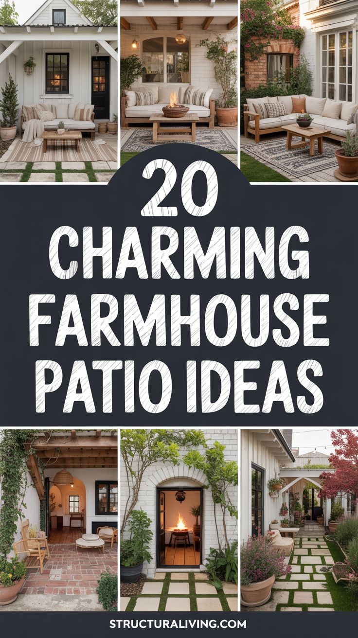 20 Charming Farmhouse Patio Ideas for a Cozy Outdoor Retreat ...